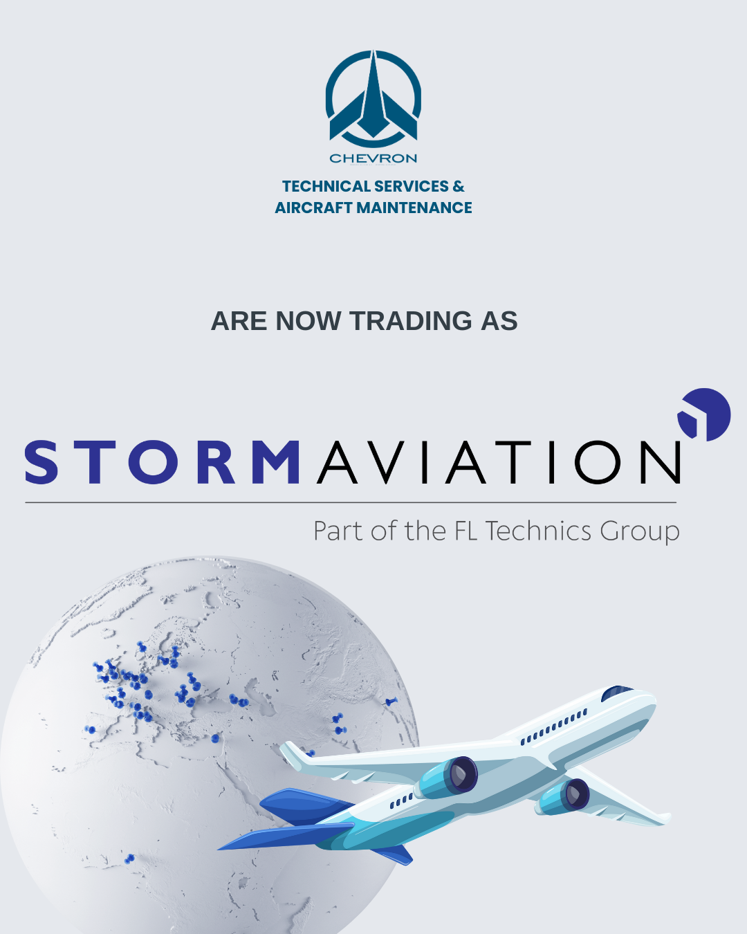 Our Subsidiary Chevron is now trading under the Storm Aviation Brand ...